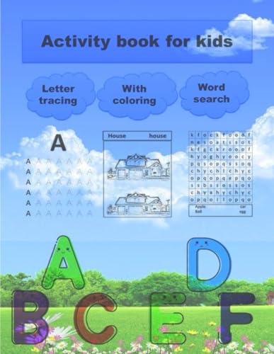 Activity book for kids letter tracing with coloring word search ...