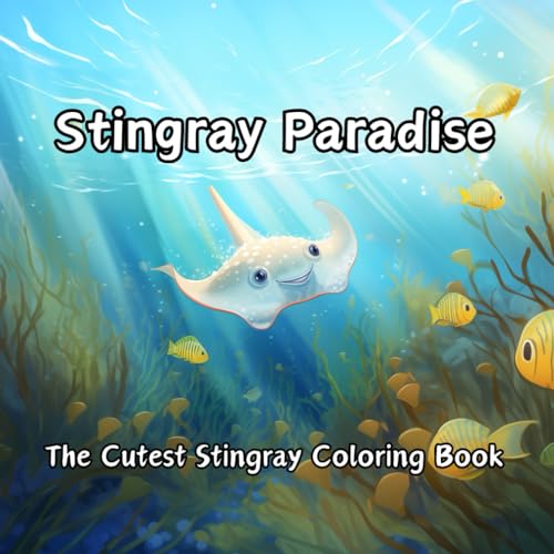 Stingray Paradise: Coloring Book of Cartoon Cute Stingrays, Adult and Kid Coloring Book. The ...