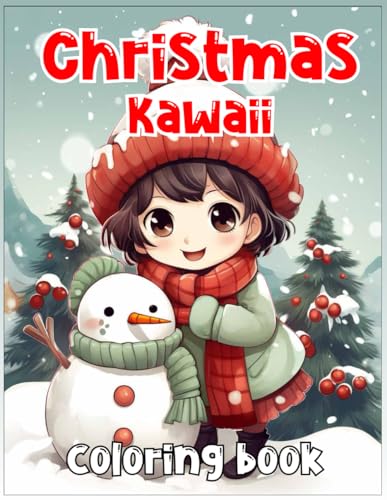 Kawaii Christmas Coloring Book: An assortment of 50 coloring pages for ...