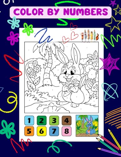 COLOR BY NUMBERS: 40 BEAUTIFUL ILLUSTRATIONS OF ANIMALS TO COLOR ...