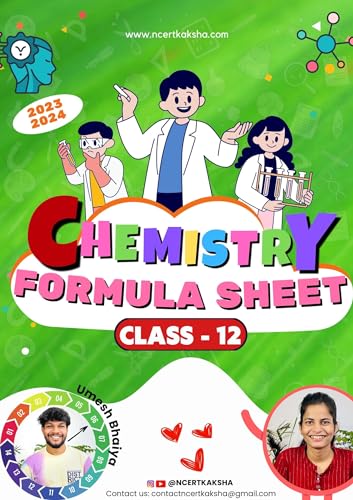 Class 12 Chemistry Formula Sheet 2024 / Chart / Book / Physical ...