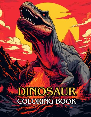 Dinosaur Coloring Book Adult Huge Dinos: 50 Large Fantasy Prehistoric ...