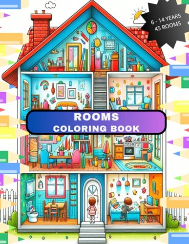 Room Coloring Book: A compilation of 45 coloring pages for kids ...