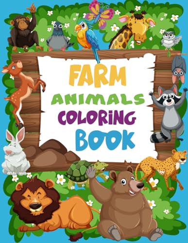 Farm Animals Coloring Book: cute farm happy baby animals coloring book ...