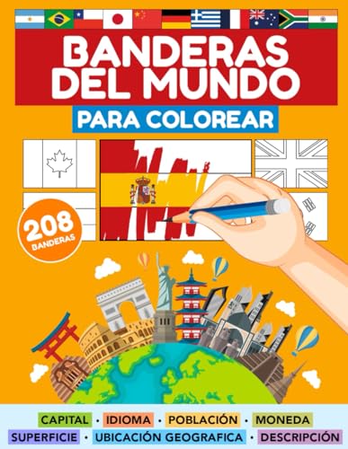 BANDERAS DEL MUNDO PARA COLOREAR (208 PAISES): Todos los Países ...