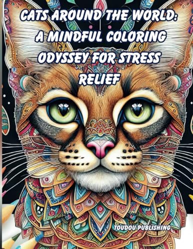 Cats Around the World: A Mindful Coloring Odyssey for Stress Relief ...