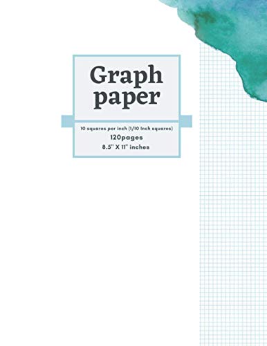 Graph paper 10 squares per inch: square grid journal , cursive workbook ...