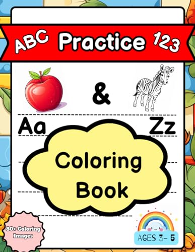 ABC, 123 Practice & Coloring Book: Fun Activity Book for Kids Age 3-5 ...