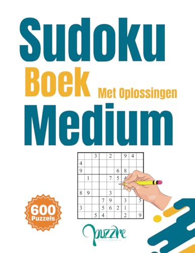 Sudoku Boek Met Oplossingen Medium: 600 Sudoku Puzzelboek Voor Volwassenen Grootletter ...