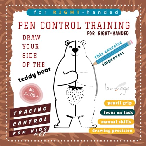 PEN CONTROL training for RIGHT-handed children 48 Teddy Bears - TRACING ...