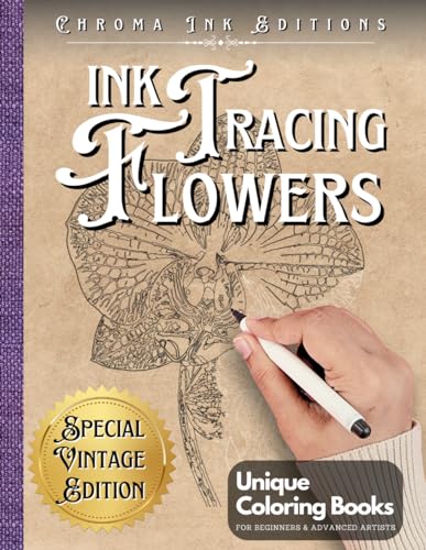 Ink Tracing Flowers: Vintage Explorer's Flower Coloring Book - Follow ...