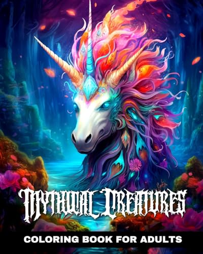 Mythical Creatures Coloring Book for Adults: Fantasy Coloring Pages ...