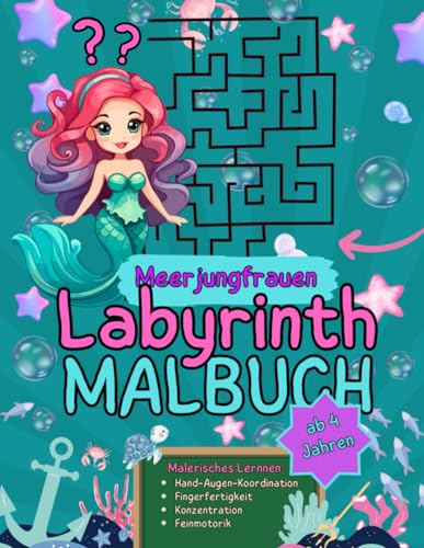 Meerjungfrauen Labyrinth Malbuch: Die Meerjungfrauen brauchen Deine ...