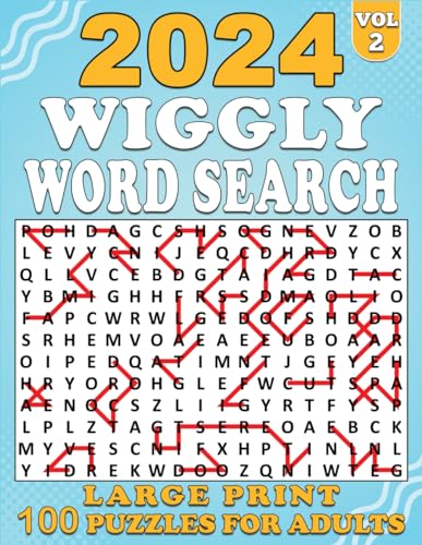 2024 Wiggly Word search Large Print: 100 Puzzles Large for Adults ...