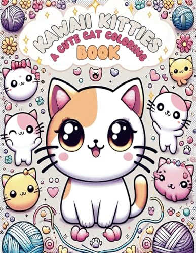 Kawaii Kitties: A Cute Cat Coloring Book: 50 Cat Breeds for Kids and ...