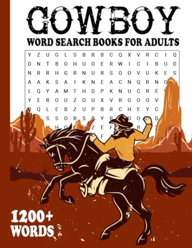 Cowboy Word Search Books For Adults: Fun Word Search Puzzle Book For ...