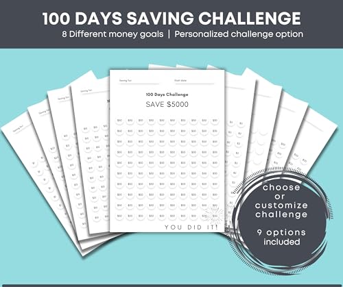 100 Days Saving Challenge Tracker | Personalized Goal Setting | Save up ...