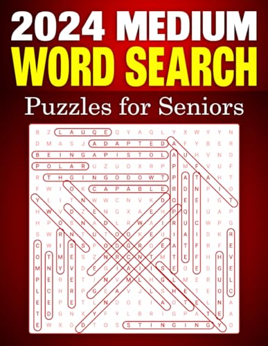 2024 Medium Word Search Puzzles for Seniors: Large Print Word Search ...