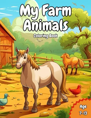 My Farm Animals Coloring Book: Aweoms Coloring book with farm animals ...