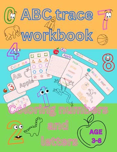 ABC trace workbook Coloring numbers and letters: Learning with Colors ...