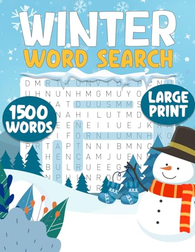 WINTER WORD SEARCH - LARGE PRINT 1500 WORDS by Bleu Kaleidoscope LLC ...