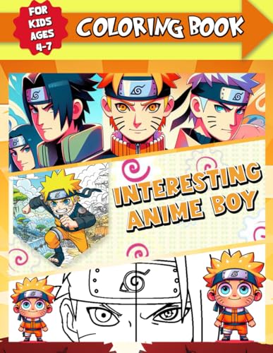 Interesting Anime Boy Coloring Book For Kids Ages 4-7: Cute Anime ...