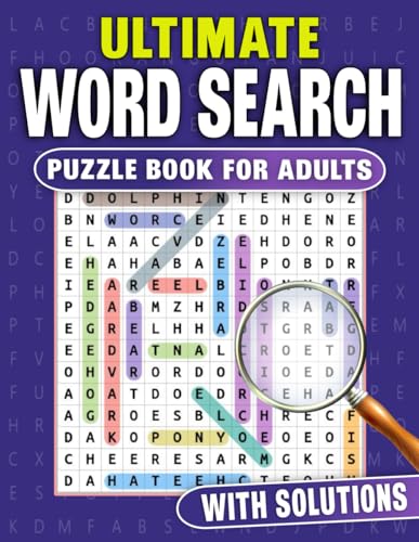Ultimate Word Search Puzzle Book For Adults with Solutions: Fun ...