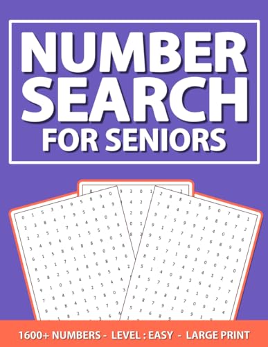 Number Search Puzzle Book For Seniors: Level: Easy, Large Print Number ...