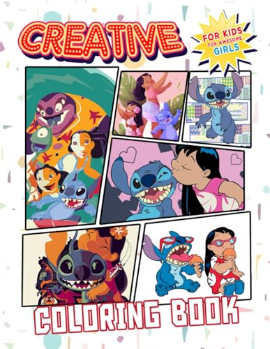 Creative Coloring Book For Kids For Awesome Girls: Colorful Cartoon ...