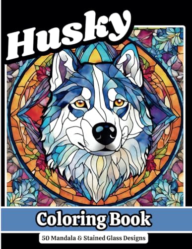 Animal Mandala Coloring Book For Adults: Enjoy 50 Siberian Husky ...