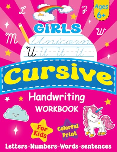 Cursive Handwriting Workbook for Kids: Just for Girls, Penmanship ...