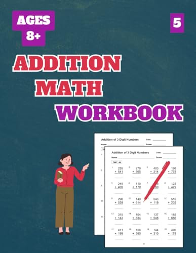 Addition Math Workbook, Level 5: 50 Tests about Addition of 3 Digit ...