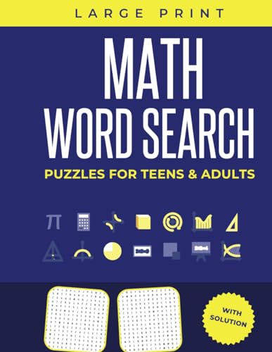 Math Word Search Puzzles For Teens And Adults Large Print With Solution ...