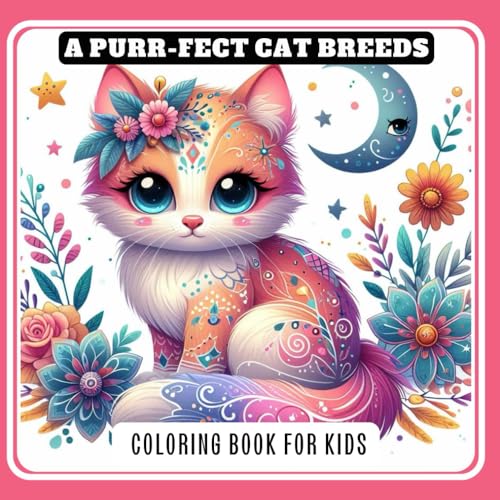 A Purr-fect Cat Breeds Coloring Book for Kids: Cute Cat Coloring Pages ...