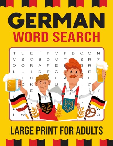 Extra Large Print German Word Search Puzzles Book For Teens: Learn ...