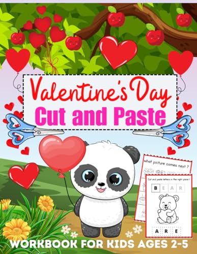 Valentine's Day Cut and Paste Workbook for Kids Ages 2-5 :: Activity ...