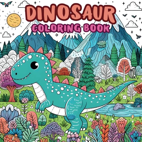 Dinosaur Coloring Book: Fun And Easy Coloring Book of Cute Dinosaurs ...