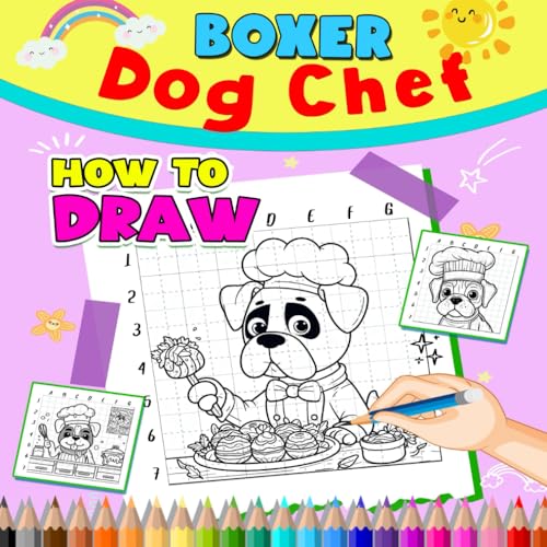 How to Draw Chef Boxer Dog: Learn to Draw Funny Boxer Dog in Chef Hats ...