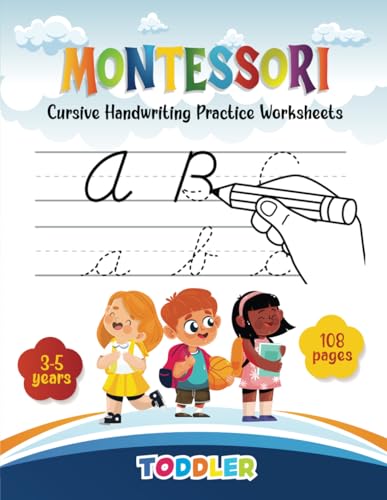 Montessori Activity Book For Preschool Cursive Handwriting Practice ...