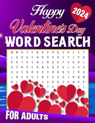 2024 Happy Valentine's Day Word Search For Adults: Large Print Word ...