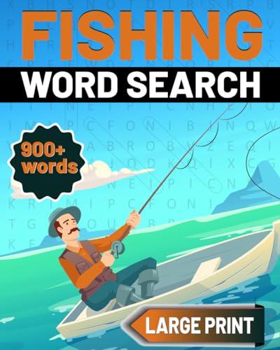 Fishing Word Search, Large Print, 75 puzzles, For Anglers, Kids ...