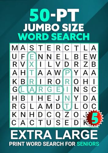 50-PT Jumbo Size Word Search: Extra Large Print Word Search for Seniors ...
