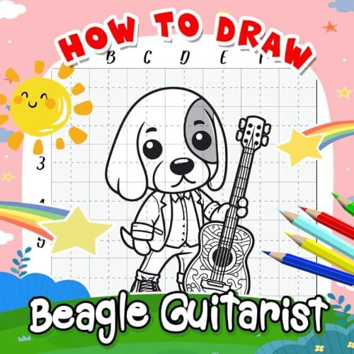 How to Draw Guitarist Beagle: Learn to Draw Musical Beagle with Guitars ...