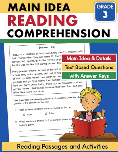 Main Idea Third Grade Reading Passages with Comprehension Passages: 3rd ...