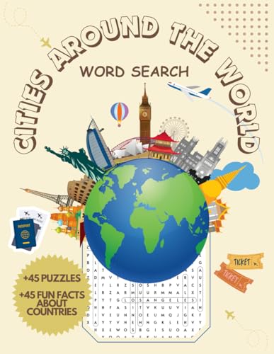 Cities Around the World Word Search: Geography Word Puzzle, Travel Word ...