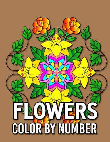 Flowers Color By Number: Color By Number flower coloring book With 50 ...