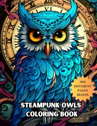 SteamPunk Owl Coloring Books: Owl Coloring Book For Kids, Adult and ...