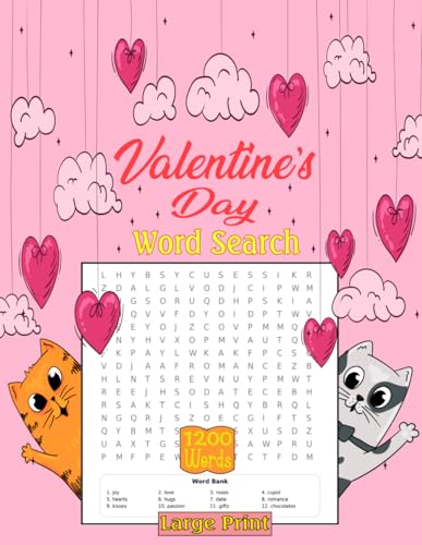 Valentine’s Day Word Search Large Print: Valentine’s Day Themed Word ...