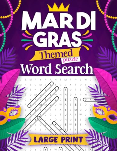 Mardi Gras Themed Word Search Puzzle book Large Print: Mardi Gras ...
