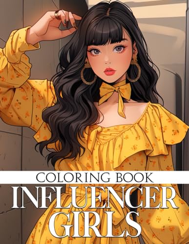 Influencer Girls Coloring Book: Trendy Influencer Illustrations Of ...